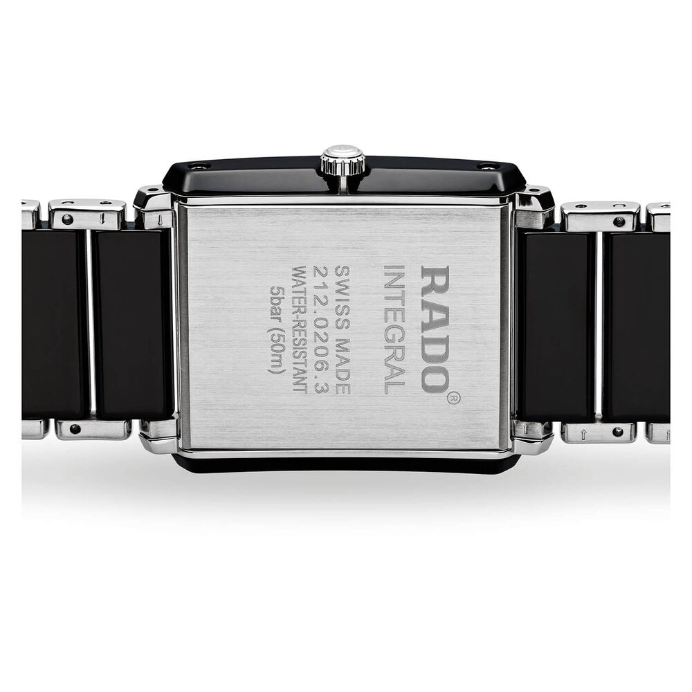 Rado Integral Rectangular Black Ceramic Case Bracelet Watch