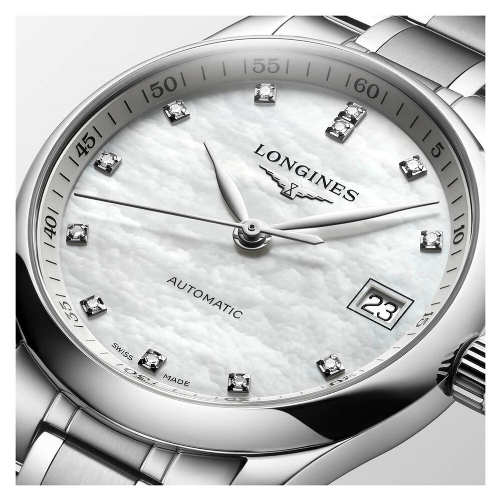 Longines Master 34mm Diamond Dot Dial Bracelet Watch
