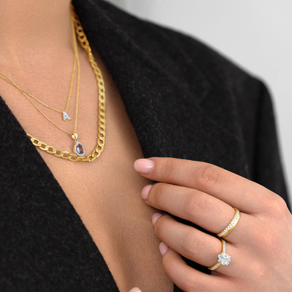 Born 18ct Yellow Gold Lab Grown 1.20ct Oval & Diamond Sides Ring