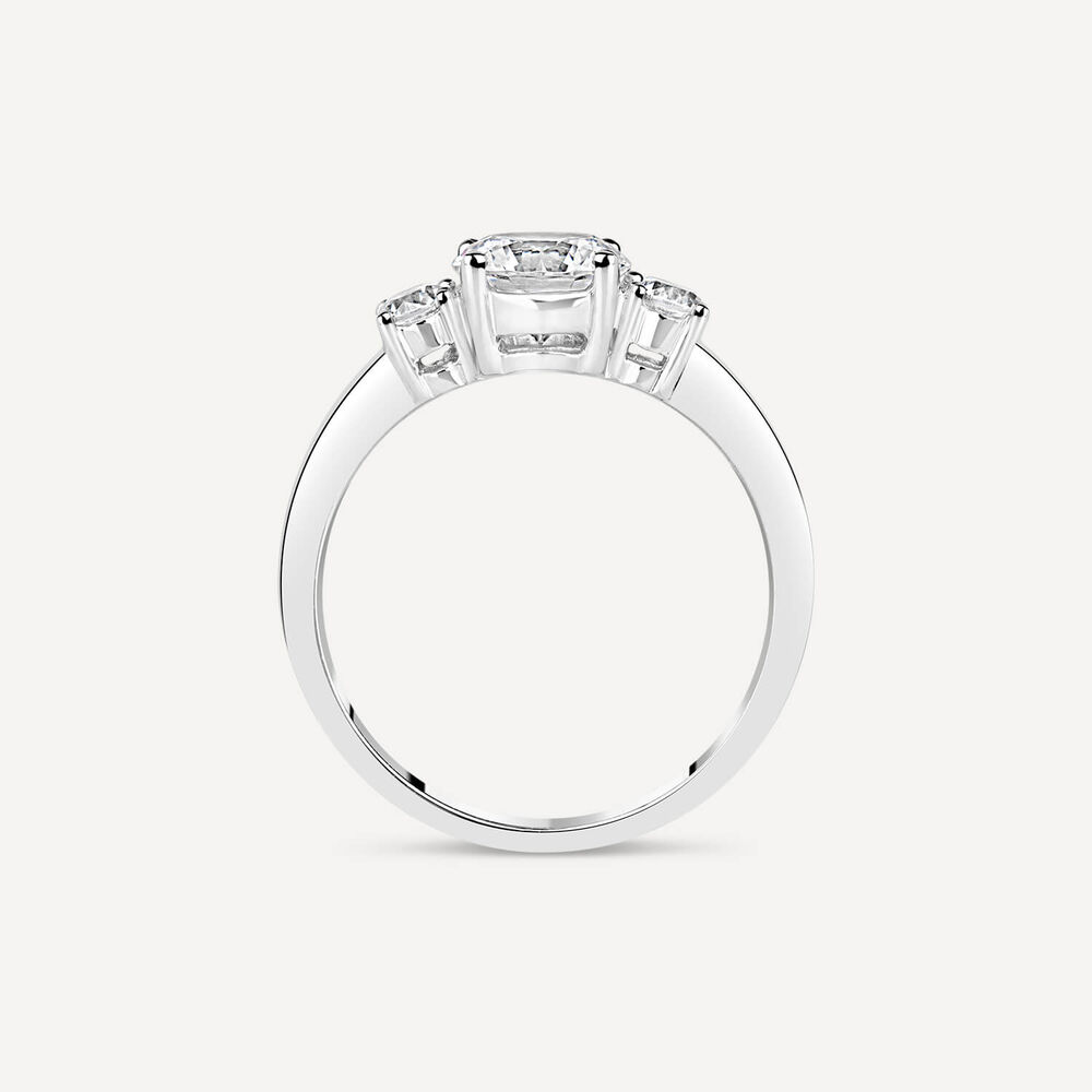 Ladies Sterling Silver 3 Stone Cubic Zirconia Dress Ring