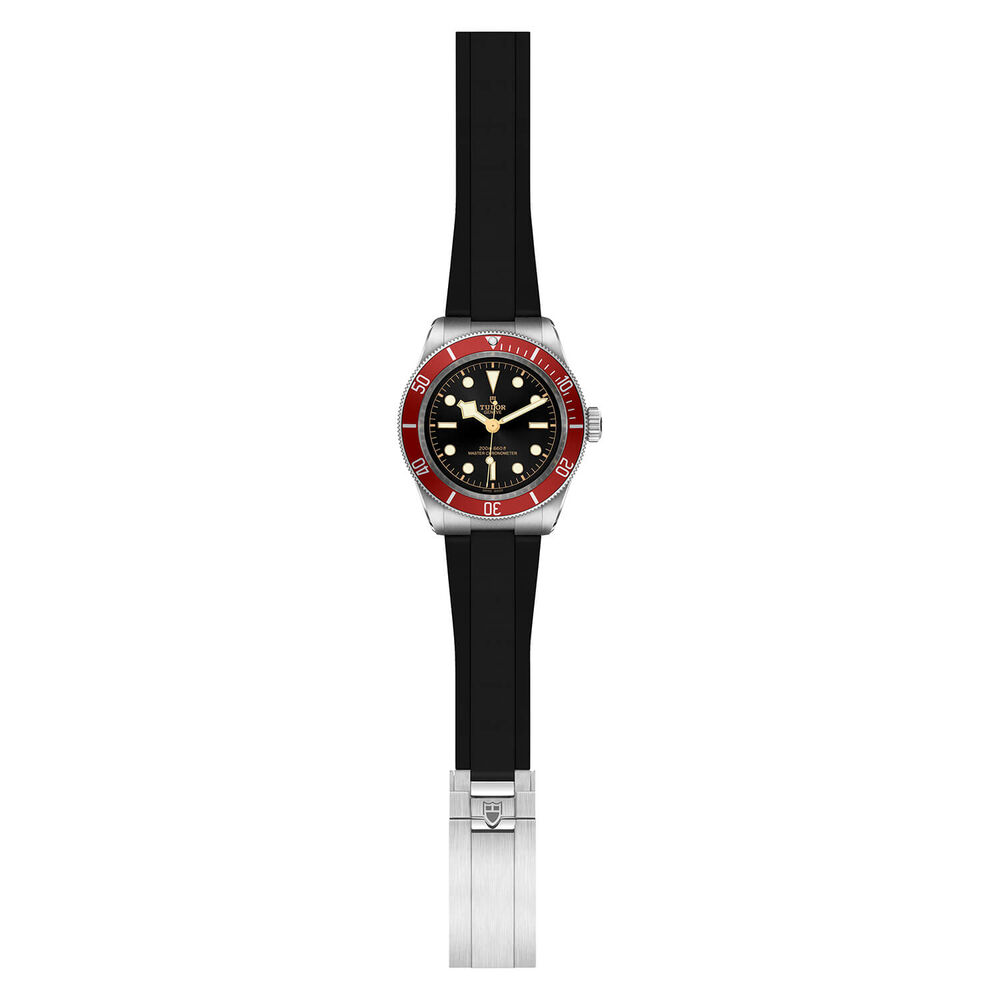 TUDOR Black Bay Heritage 41mm Black Dial Rubber Strap Watch