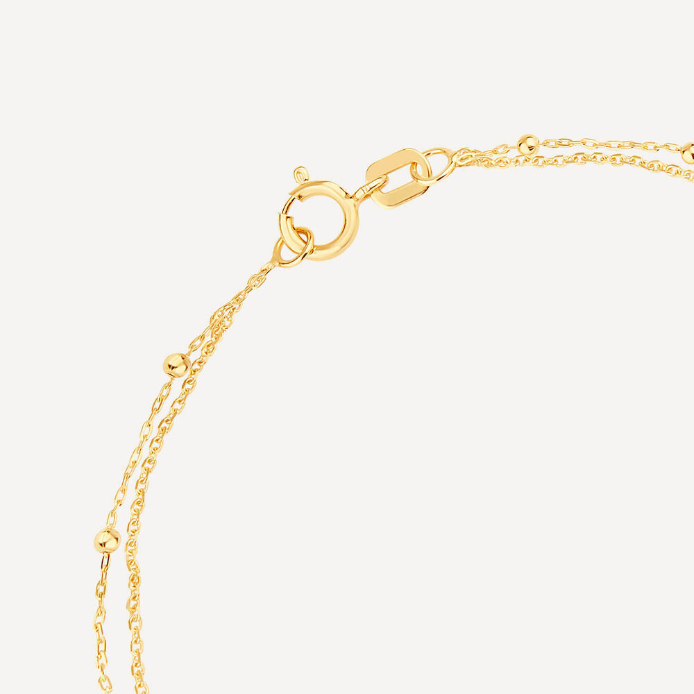 9ct Yellow Gold Milan Filigree Disc Double Chain Bracelet
