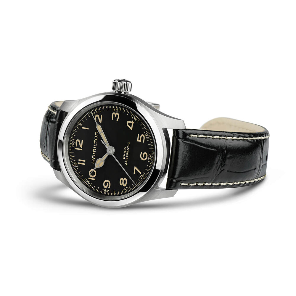 Hamilton Khaki Field "Murph" 38mm Black Dial Black Leather Strap Watch