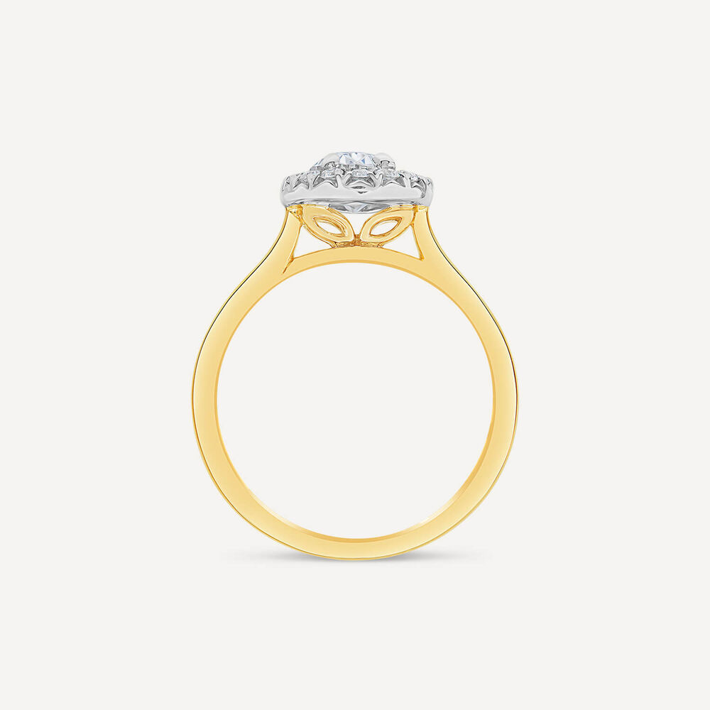 Born 18ct Yellow Gold 1.20ct Oval Halo Diamond Ring at Fraser Hart