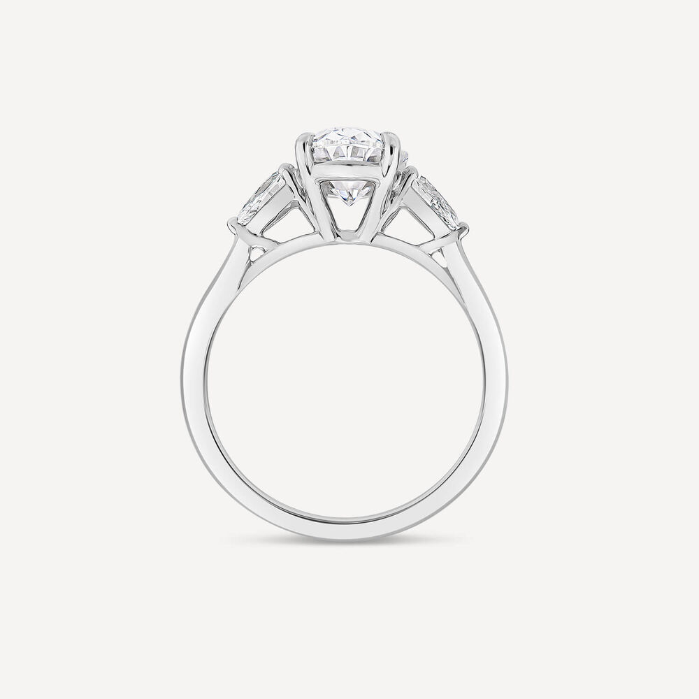 Born Platinum 2.4ct Lab Grown Oval Centre Pear Diamond Ring