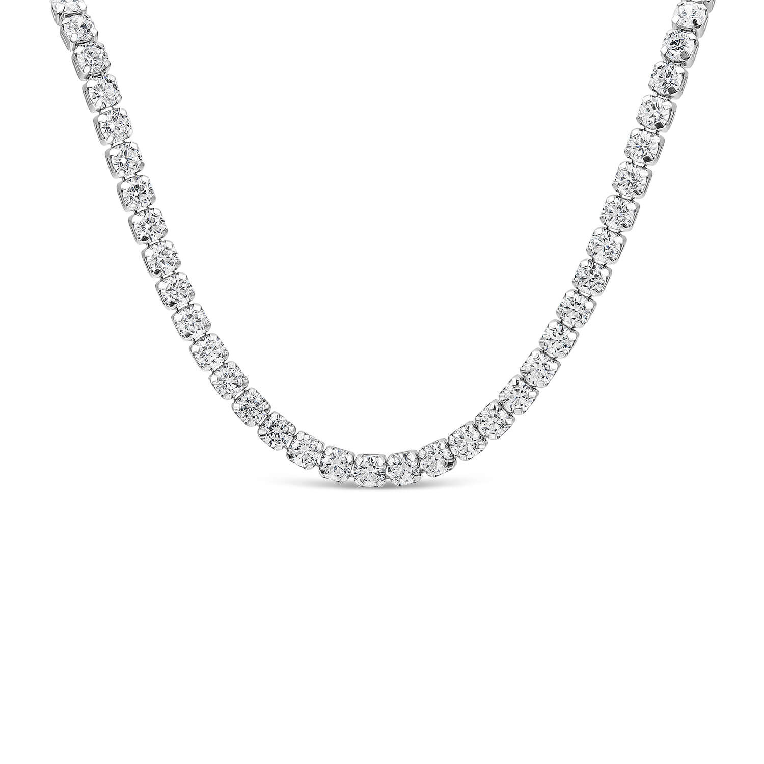 Sterling silver cz tennis necklace store