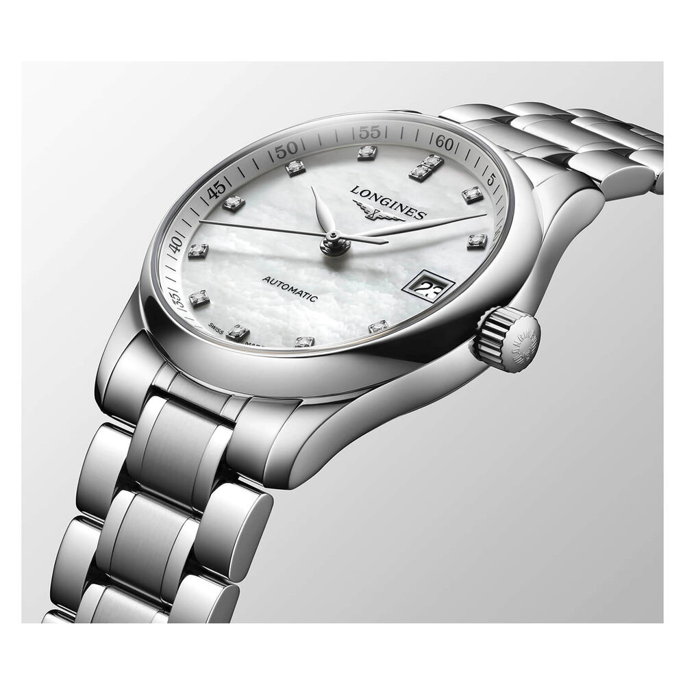 Longines Master 34mm Diamond Dot Dial Bracelet Watch