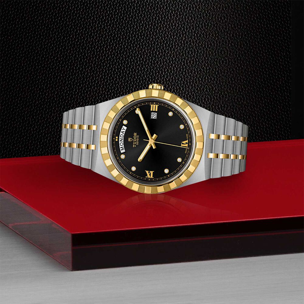 TUDOR Royal 41mm Black Diamond Dot Dial Bracelet Watch at Fraser Hart
