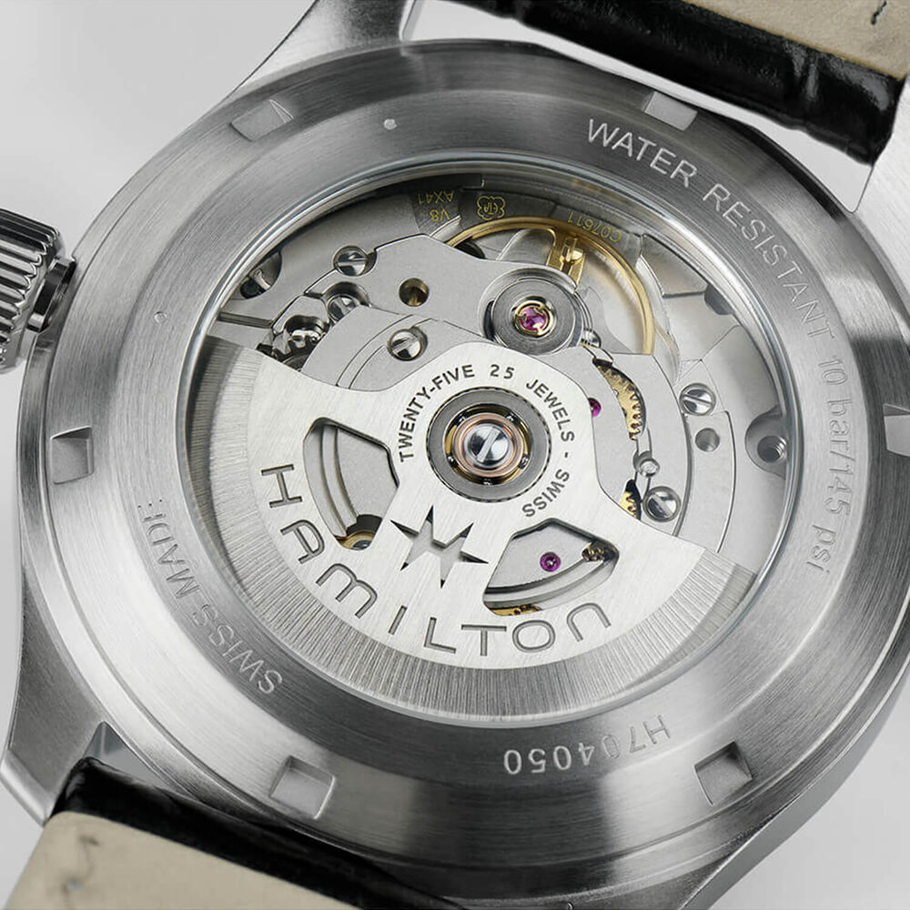 Hamilton Khaki Field "Murph" 38mm Black Dial Black Leather Strap Watch