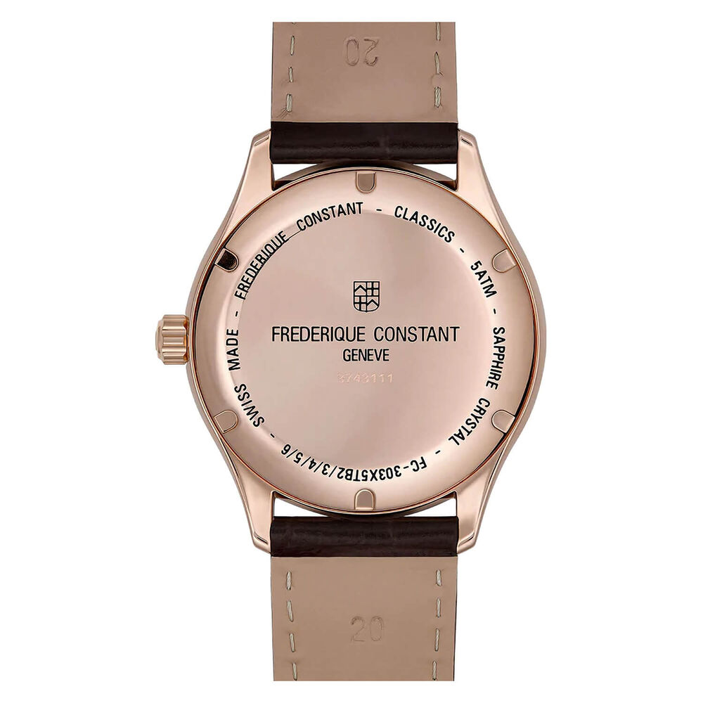 Frederique Constant Classics 40mm Silver Dial Brown Leather Strap Watch ...